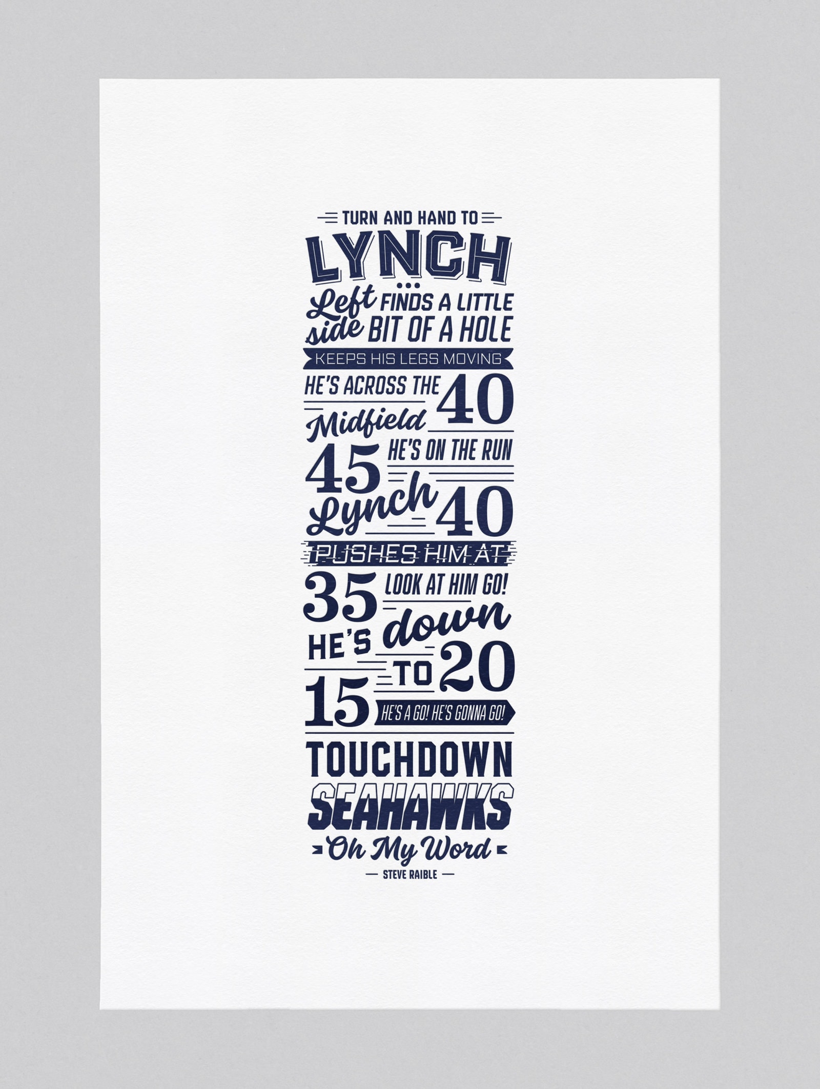 ‘Beast Quake’ Poster - Seattle Seahawks Marshawn Lynch 64 Yard Run